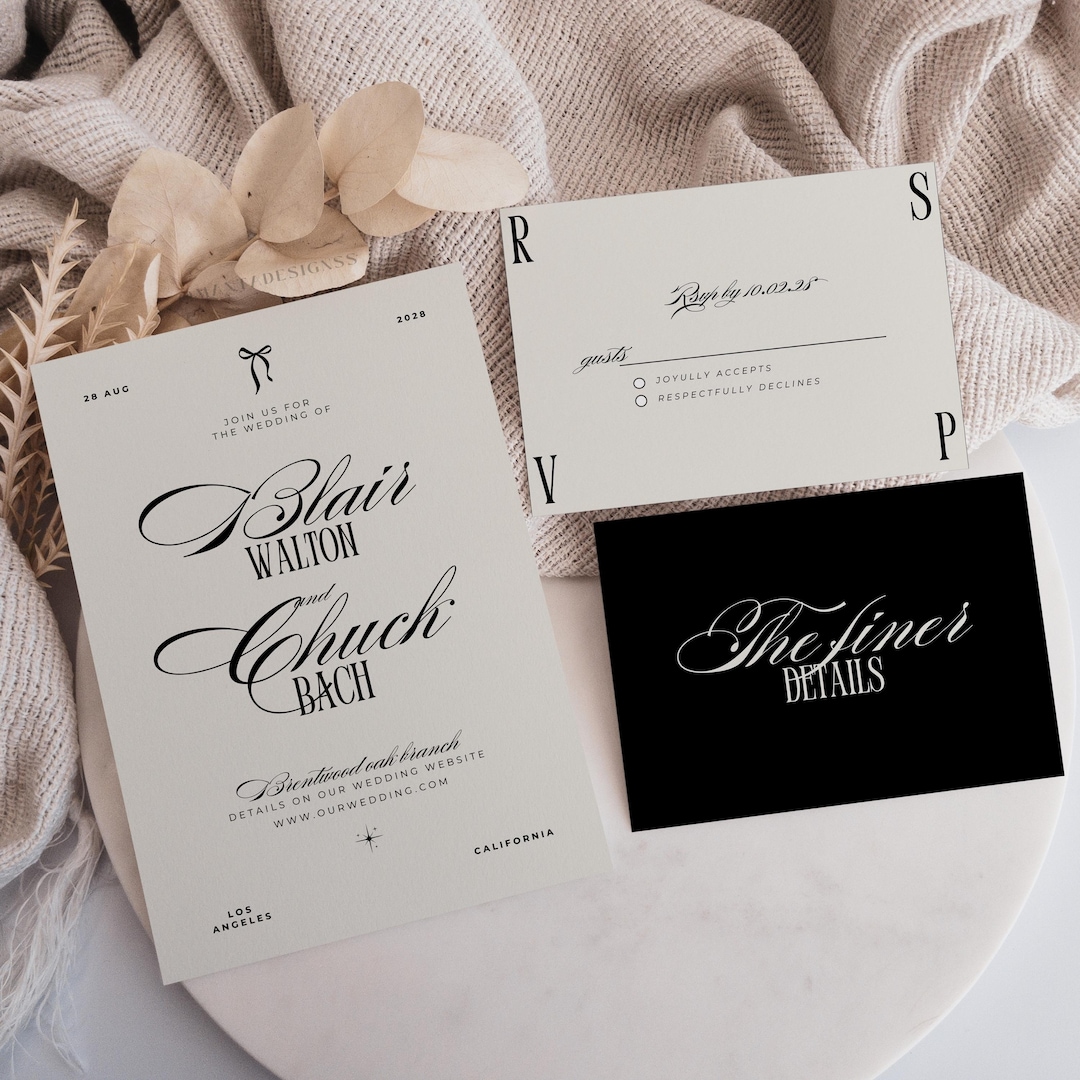Old Money Aesthetic Wedding Invitation Suit Classic , Luxury Vintage ...