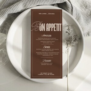 Contemporary Wedding Menu Template Chic Wedding Menu Bold Modern ...