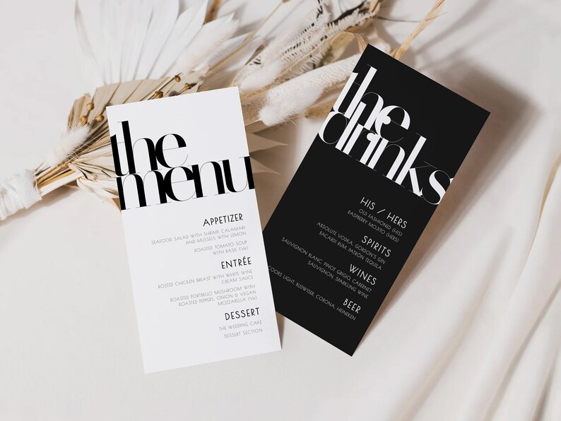 Contemporary Menu and Drinks Template Bar Menu Sign Food - Etsy