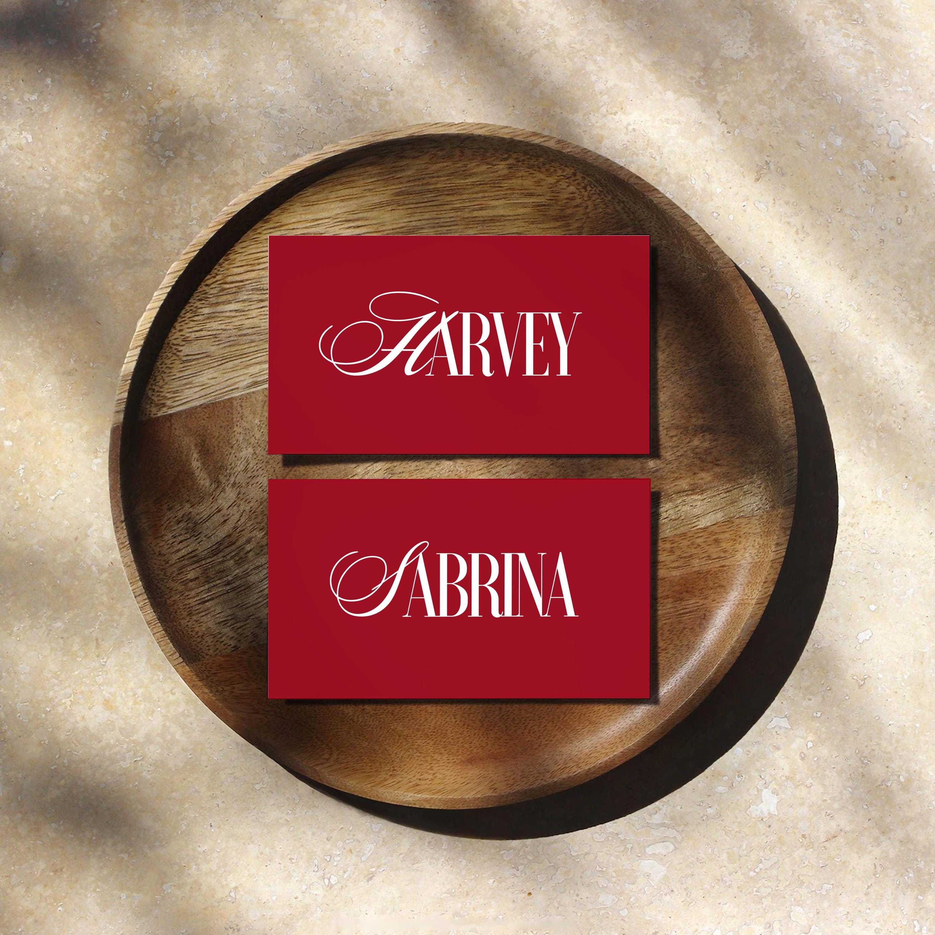 Canva Elegant Place Cards With Guest Names, Modern Chic Flat and Tented ...