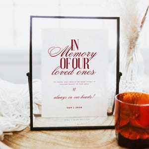 In Memory of Our Loved Ones Wedding Sign Remembrance Wedding Decoration ...