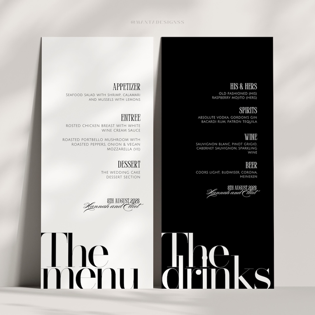 Contemporary Menu and Drinks Template Bar Menu Sign Food and Drink Menu ...