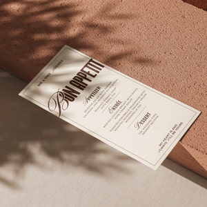 Contemporary Wedding Menu Template Chic Wedding Menu Bold Modern ...
