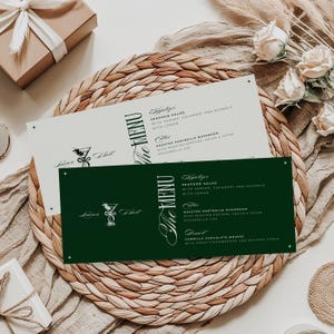 Beige and Green Retro Style Wedding Menu Old Money Aesthetic Wedding ...