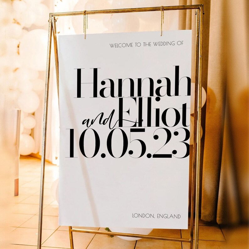Contemporary Welcome Wedding Sign Bold and Minimal Welcome Sign ...