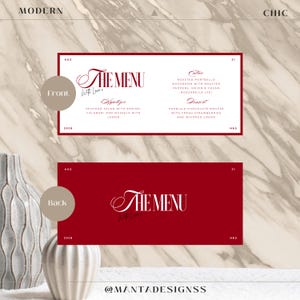 Canva Red Contemporary Menu Template Bold Wedding Menu in Red Modern ...