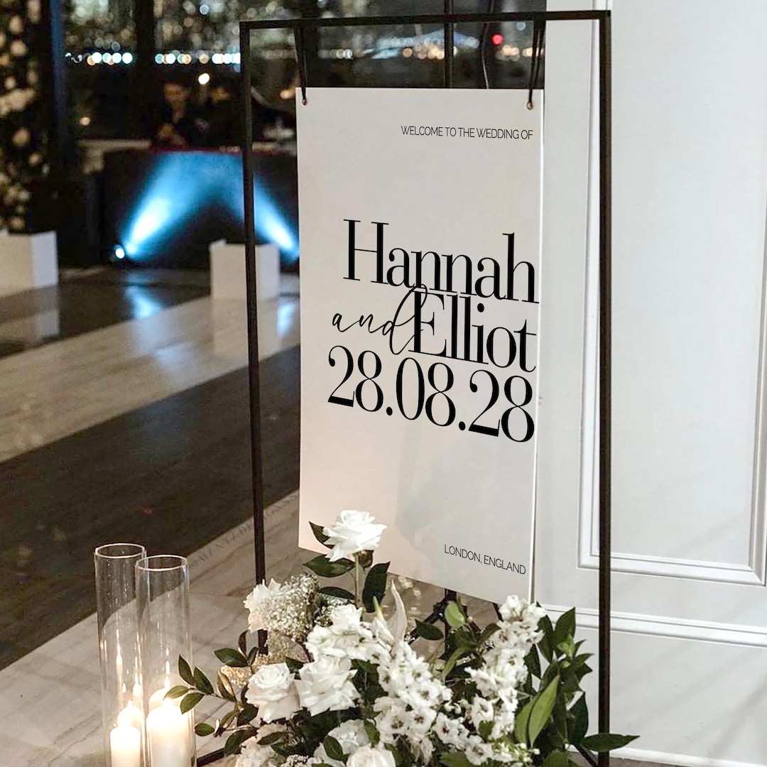 Contemporary Welcome Wedding Sign | Bold and Minimal Welcome Sign ...