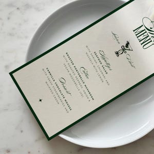 Deep Green Wedding Menu Template: Modern Chic Design (digital Download ...