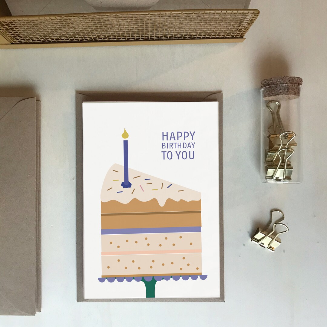 Happy Birthday, Birthday Cake, Birthday Cake, Folding Card With ...