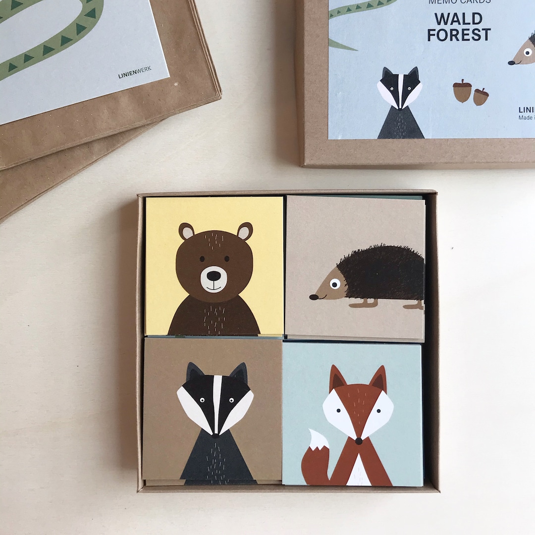 Memory Forest, Forest Animals, Memo, Playing Cards - Etsy