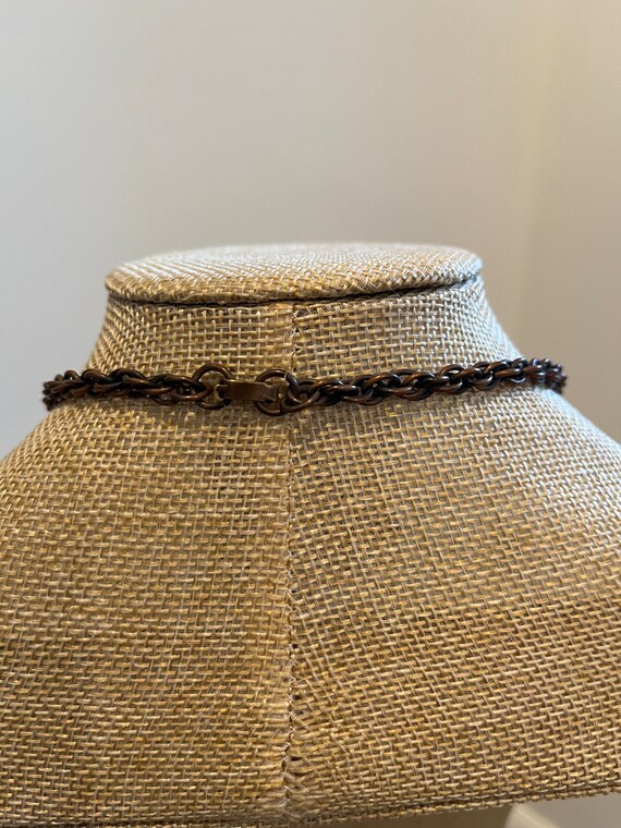 Vintage Copper Toned Lace Design Diamond Shaped Penda… - Gem