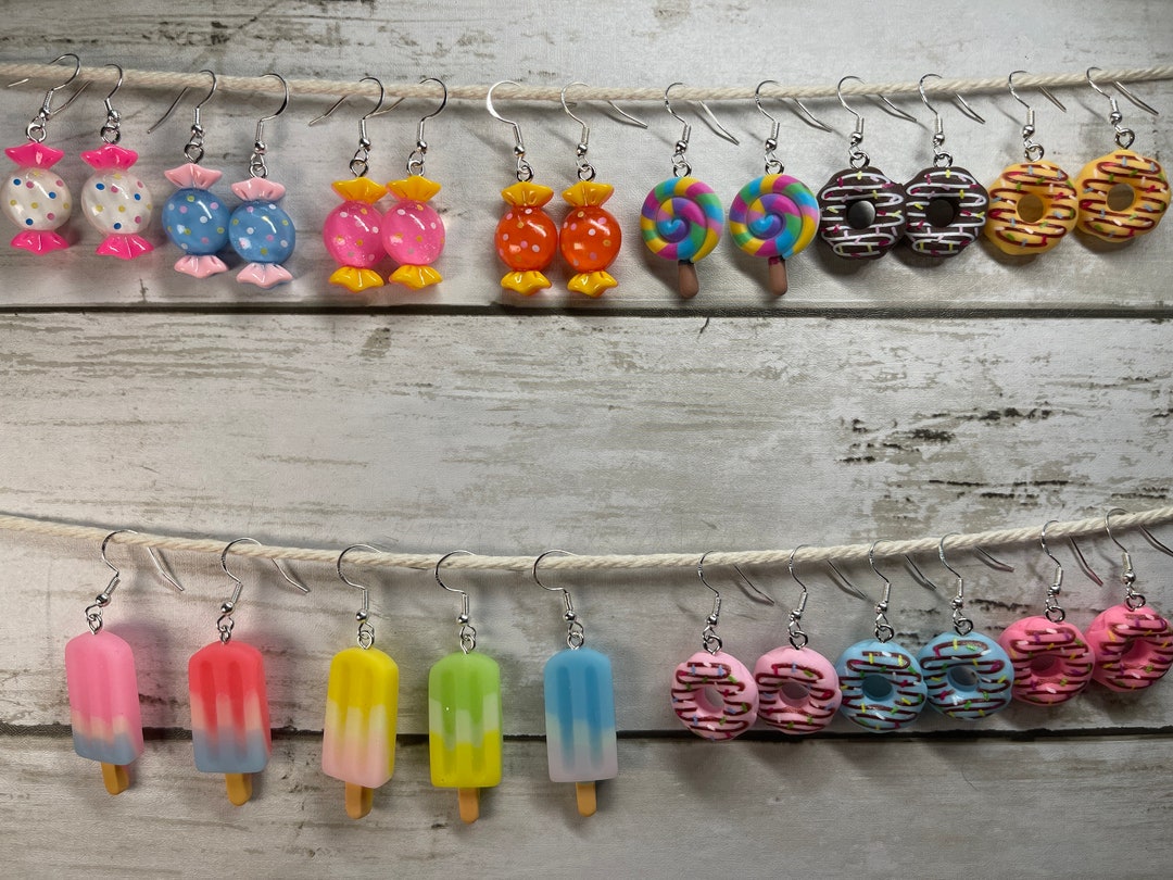 Adorable & Fun Sweet Treat Earrings Donut Earrings Lollipop Earrings ...
