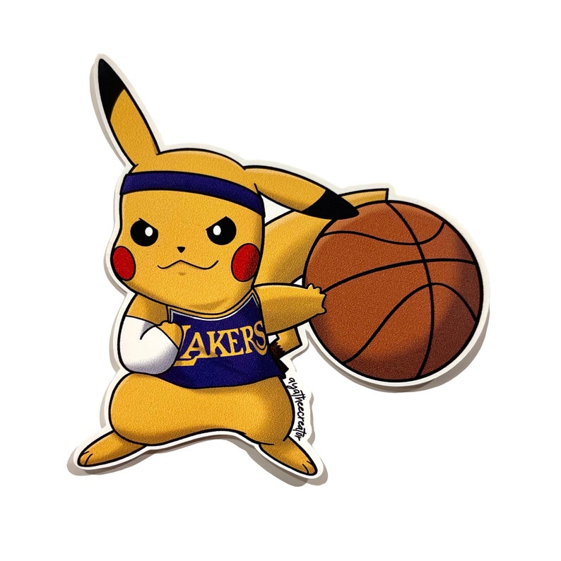 Etiqueta engomada de Pikachu de los Lakers Etiqueta engomada del vinilo ...