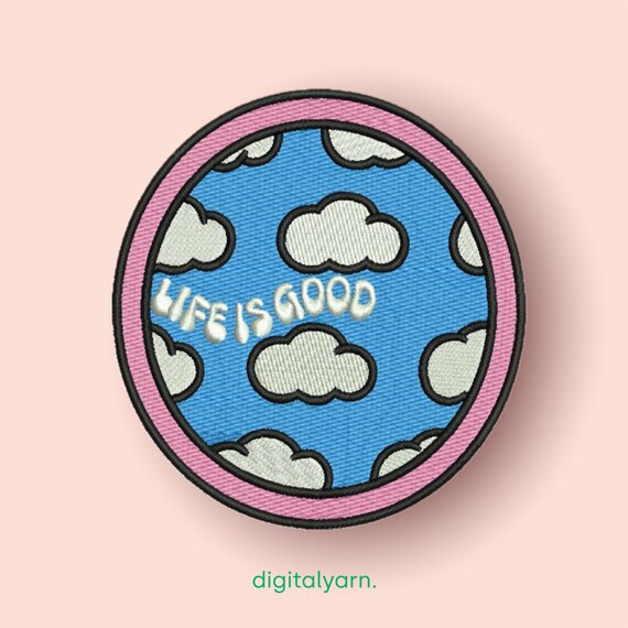 Stickdatei Life is Good Patch Embroidery File for Download - Etsy