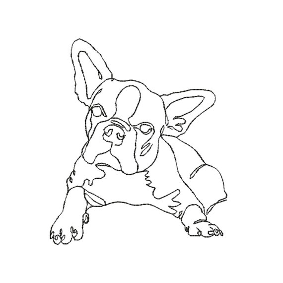 Stickdatei Frenchie One Line Design Embroidery File for | Etsy