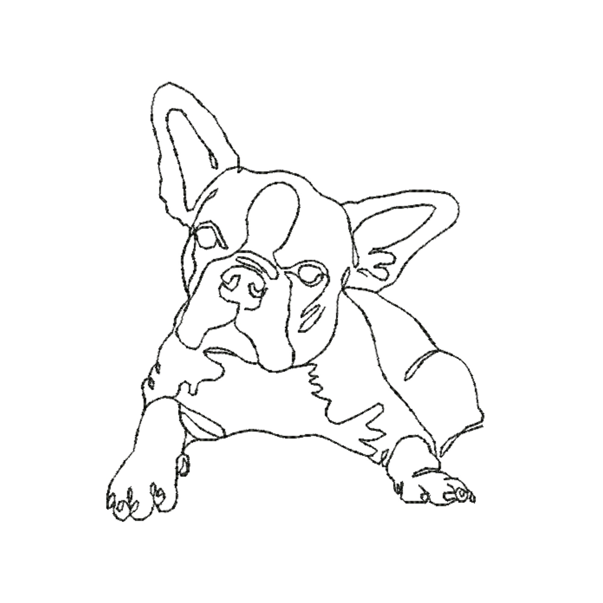 Stickdatei Frenchie One Line Design Embroidery File for Download - Etsy