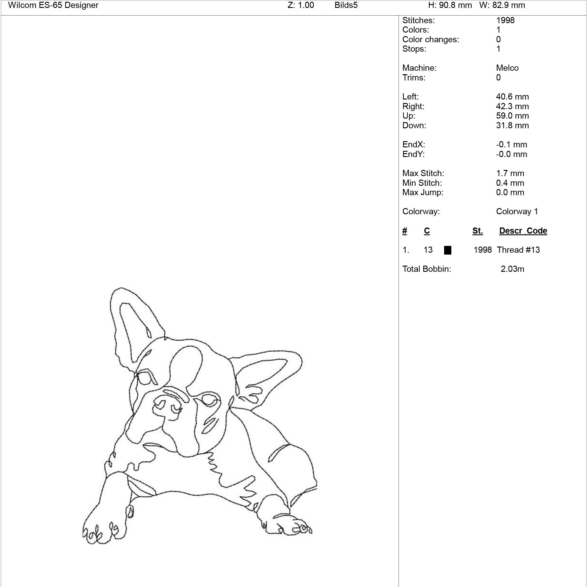 Stickdatei Frenchie One Line Design Embroidery File for Download - Etsy