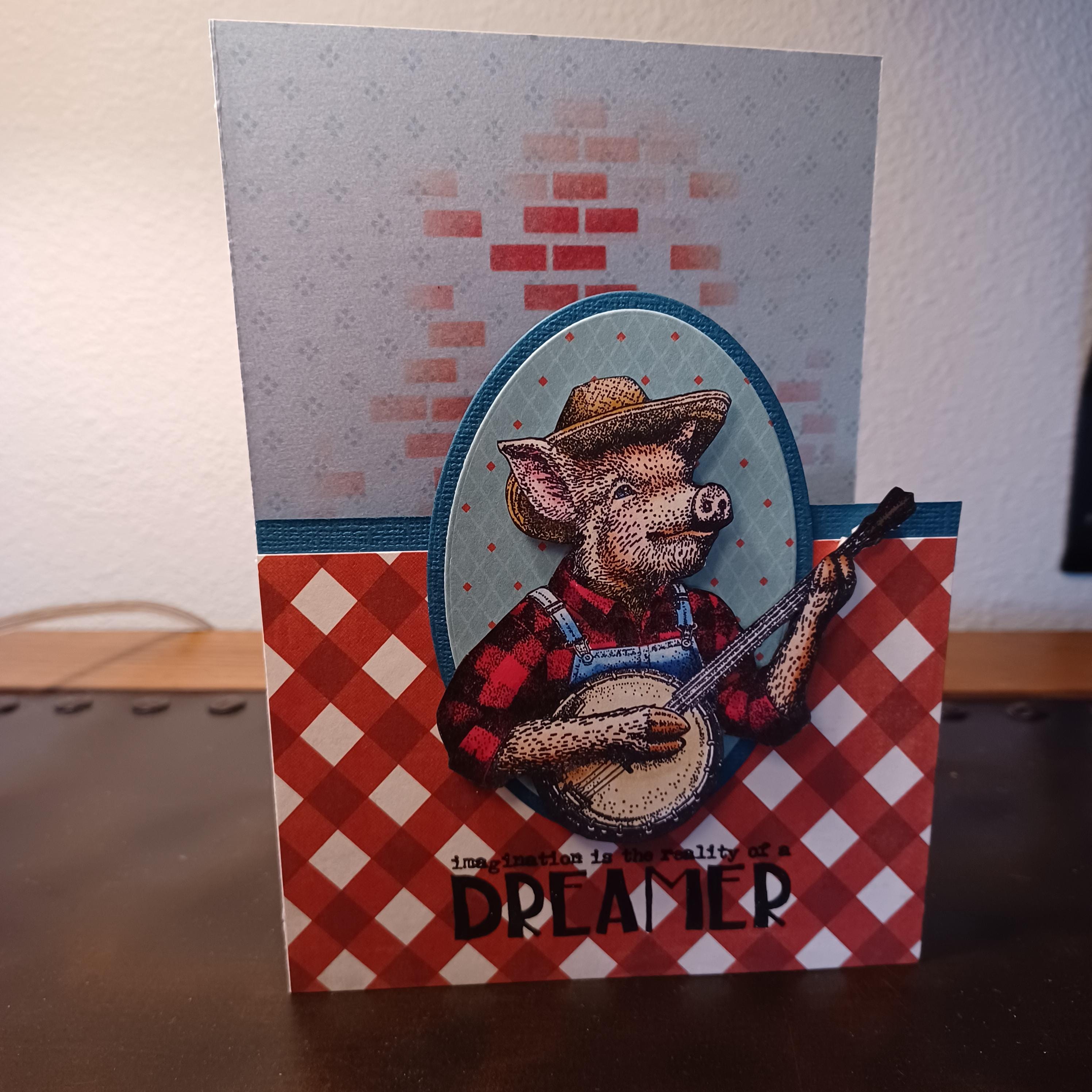 Banjo Pig Birthday Card - Etsy