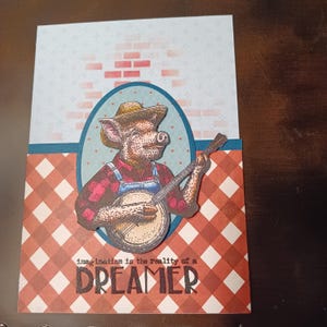 Banjo Pig Birthday Card - Etsy