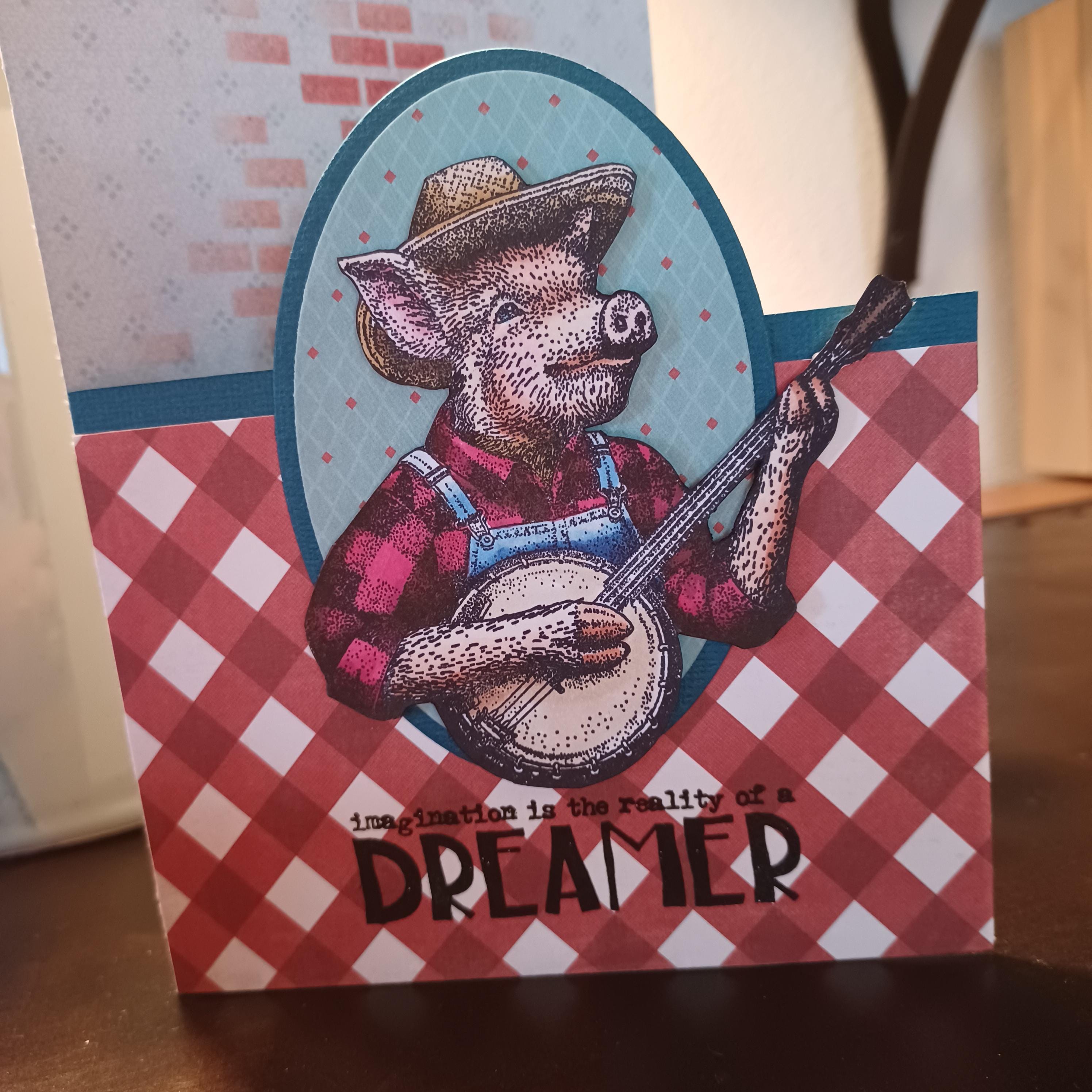Banjo Pig Birthday Card - Etsy