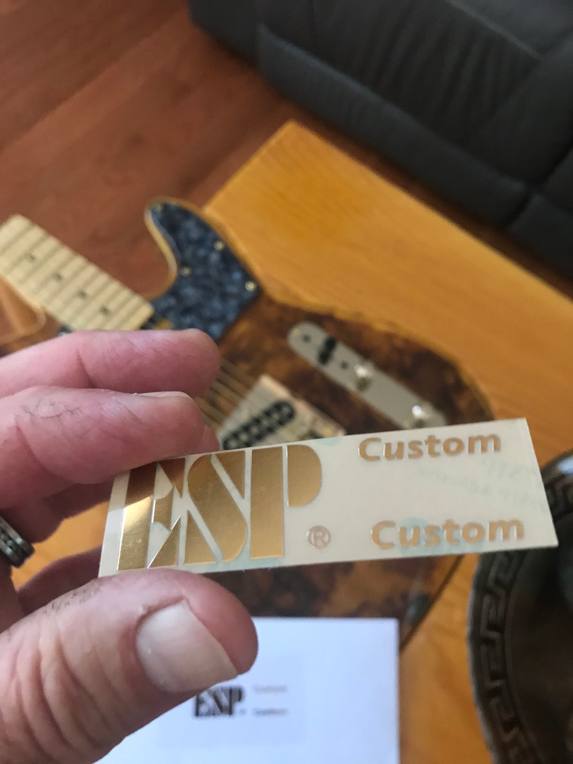 ESP Custom Guitar Decal Headstock Restoration Metal Logo Decal - Etsy