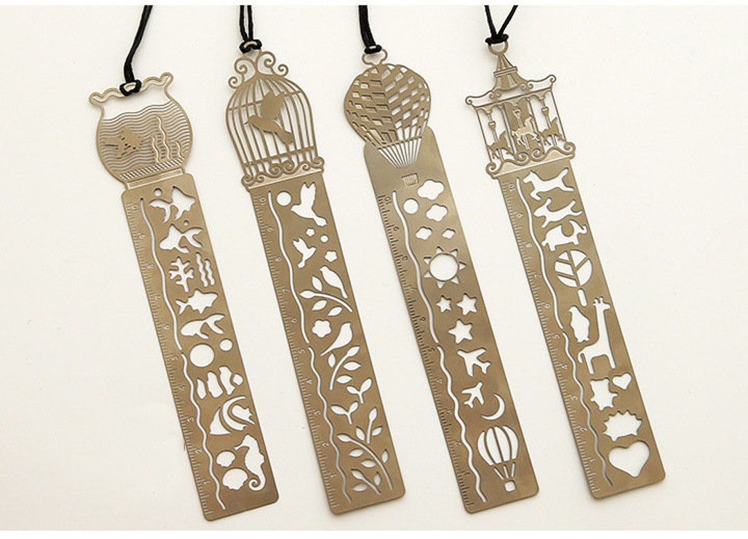 Bookmark Metal Laser Cut Stainless Steel Ruler Measuring Children Adult ...