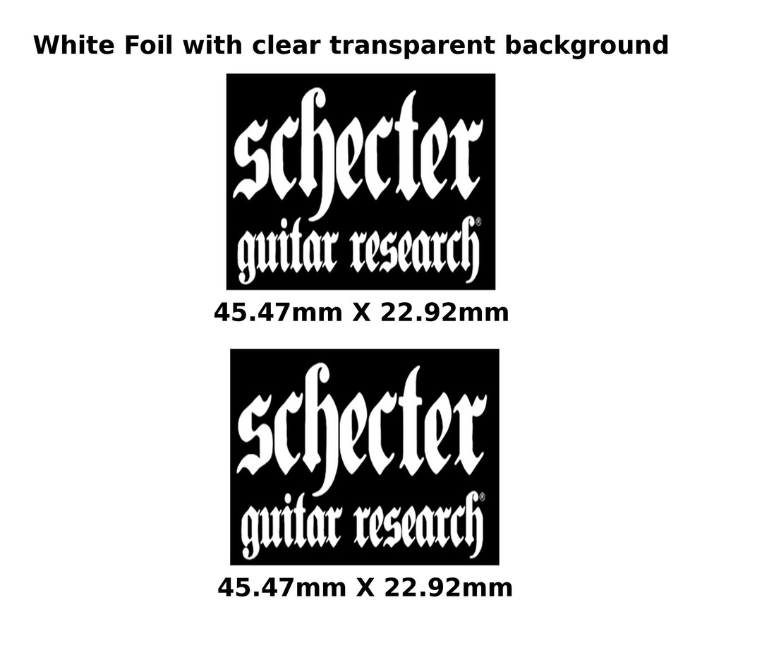Schecter Guitar Decal Head Stock Foil Water Slide Restoration Logo 185w ...