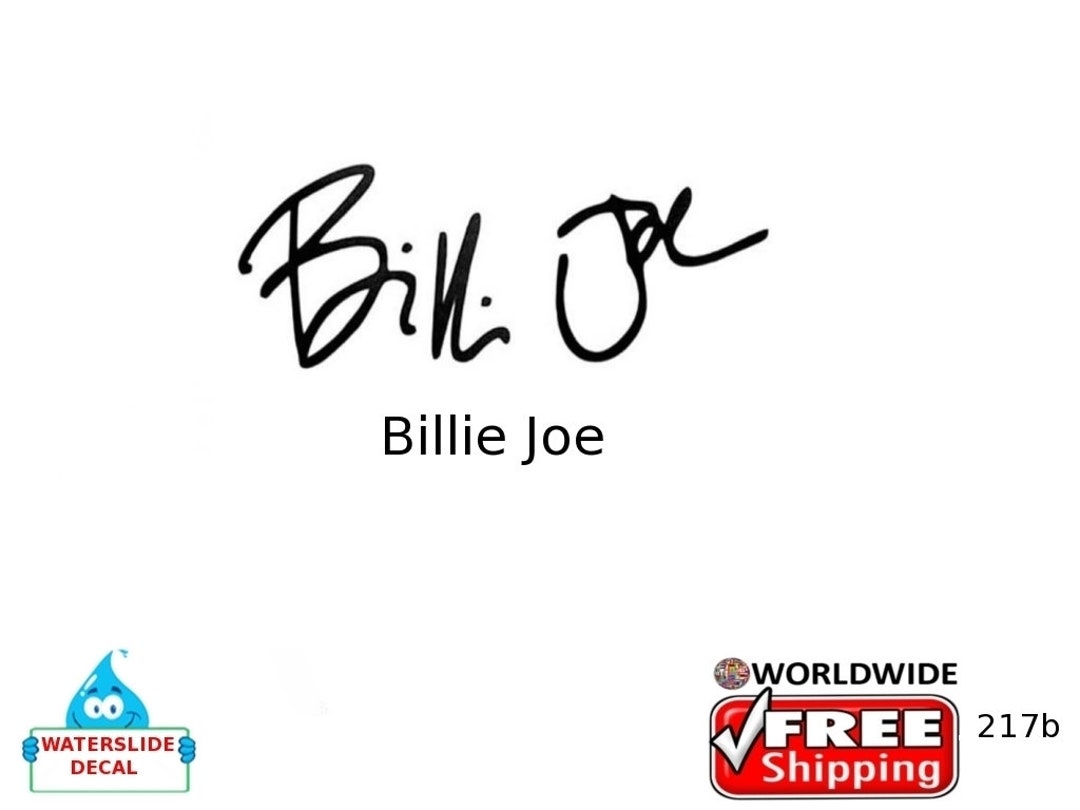 Billie Joe Signature Guitar Decal Headstock Restoration Waterslide ...