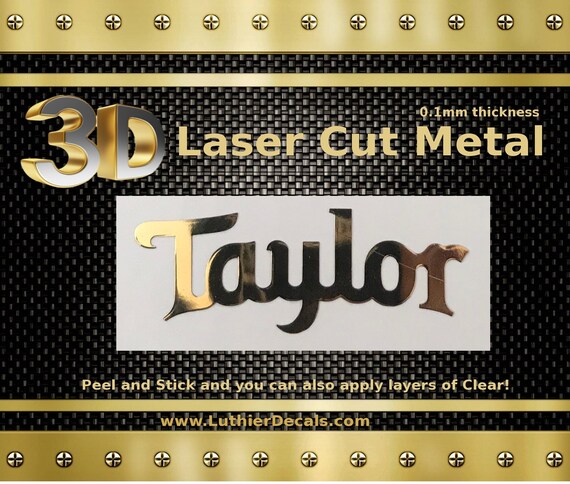Taylor Guitar Decal Metal Headstock Restoration Sticker Decal - Etsy