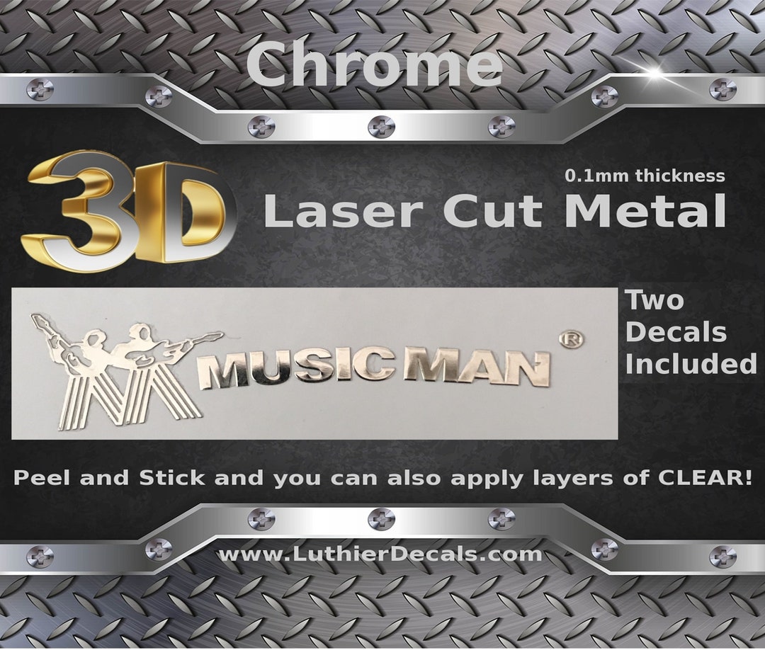 Musicman Bass Guitar Decal Headstock Restoration 3D Laser Cut Metal ...