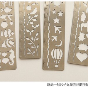 Bookmark Metal Laser Cut Stainless Steel Ruler Measuring Children Adult ...
