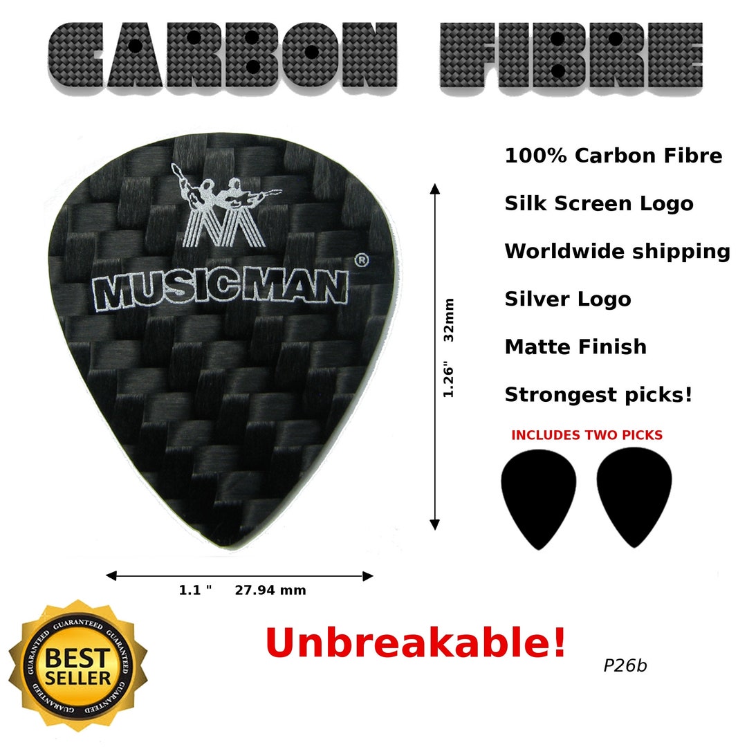 Musicman Guitar Pick Carbon Fibre Thin and Unbreakable P26b - Etsy