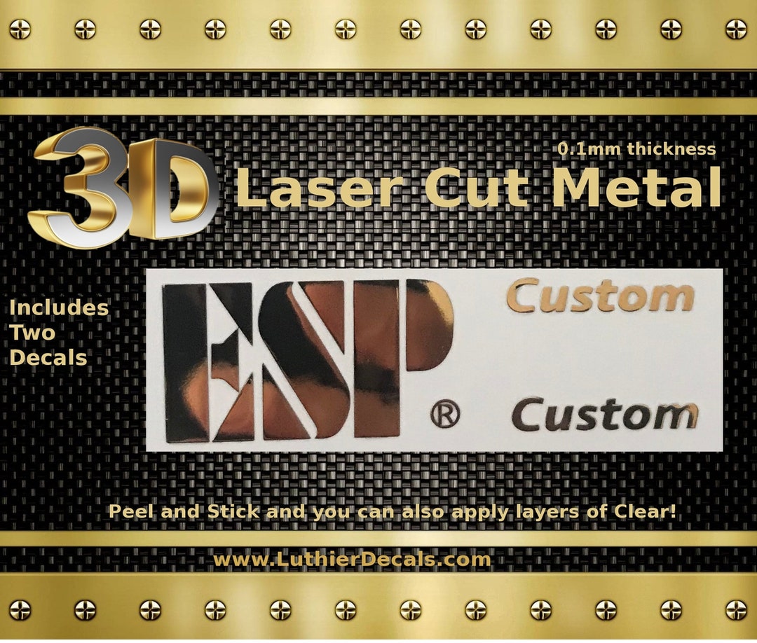 ESP Custom Guitar Decal Headstock Restoration Metal Logo Decal M86 ...