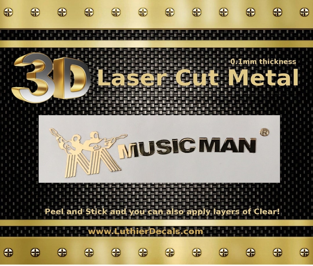 Musicman Bass Guitar Decal Headstock Restoration 3D Laser Cut Metal ...