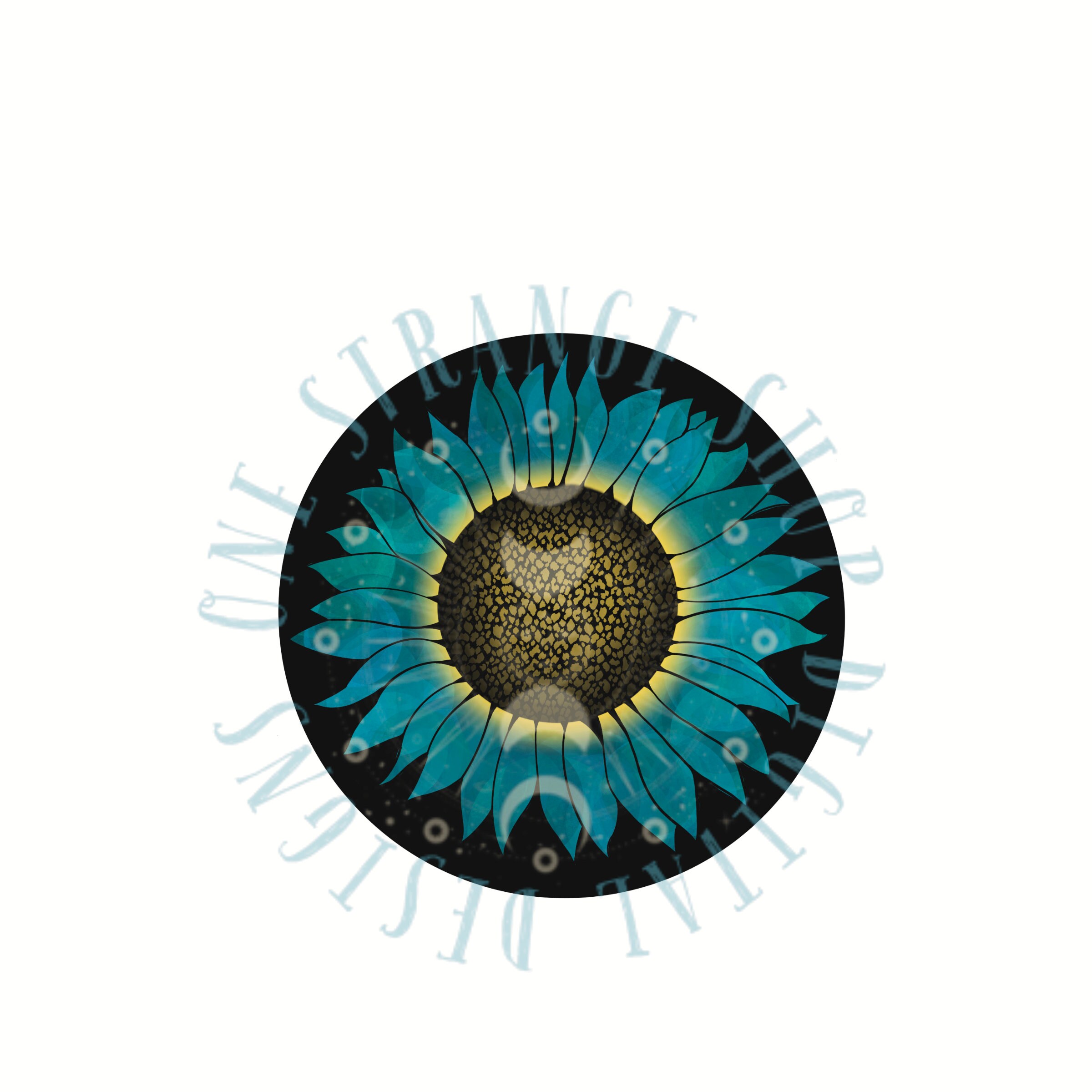 Teal Sunny Sunflower PNG - Etsy