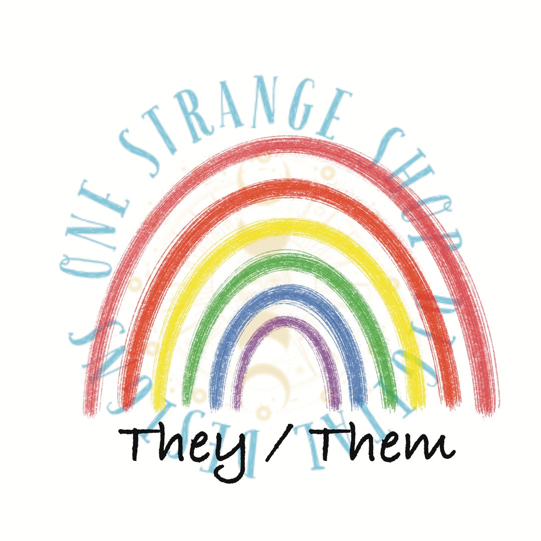 Rainbow Gender Pronoun PNG | Digital Download | Clipart | Shirt Design ...