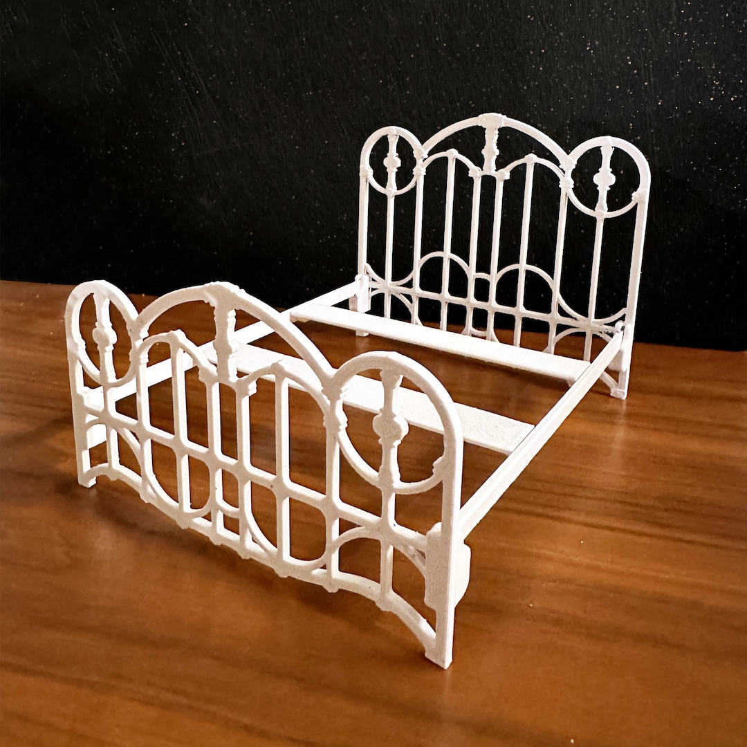 STL 1:12 Scale Miniature Dollhouse - Wrought Iron Style Bed - Digital ...