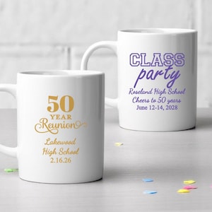 Printed Personalized Class Reunion White Ceramic Coffee Mug Favors ...