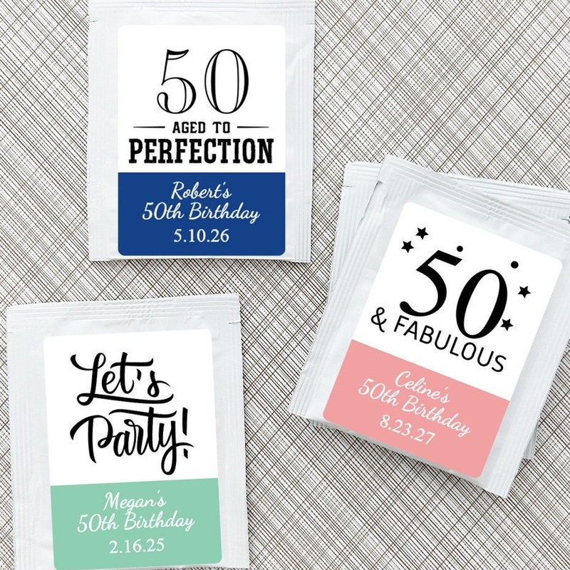 50th Birthday Labels - Etsy