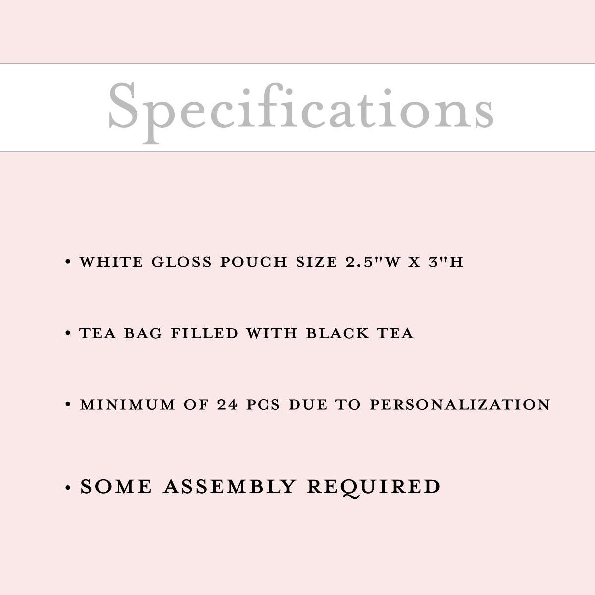 Printed Personalized Tea Bag With She's Just A Tini Bit Older Labels ...