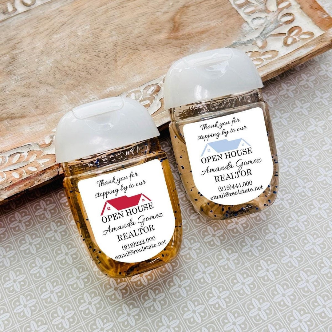 LABELS Only, Personalized Real Estate Open House Labels for Sanitizers ...