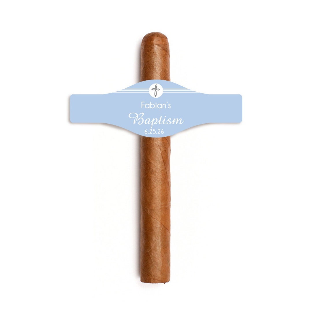 Printed Personalized Cigar Band Cross Labels, Baptism Christening ...