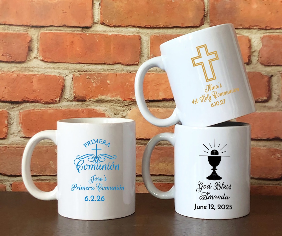 Printed Personalized First Holy Communion Primera Comunión White ...