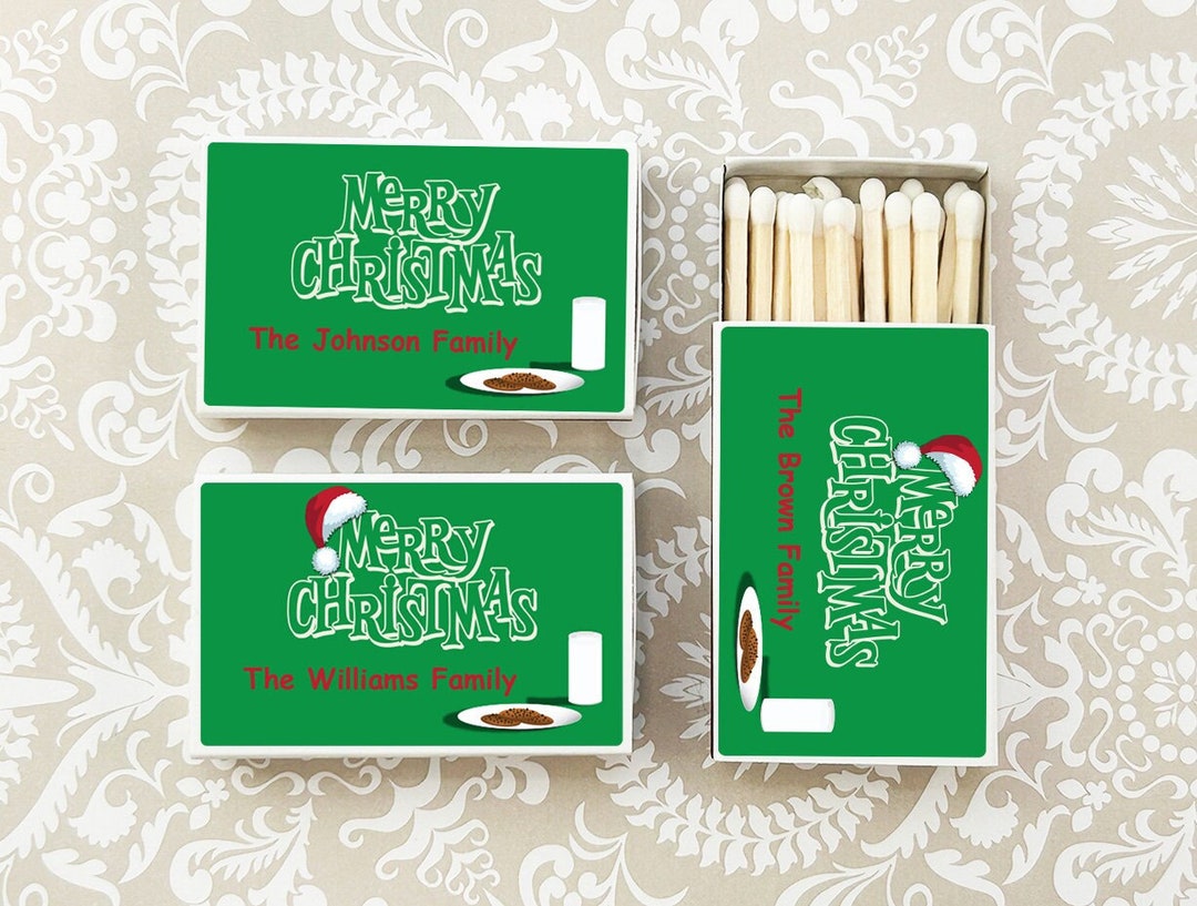 Holiday Bulk Matches, Merry Christmas Personalized Matchboxes Matches ...