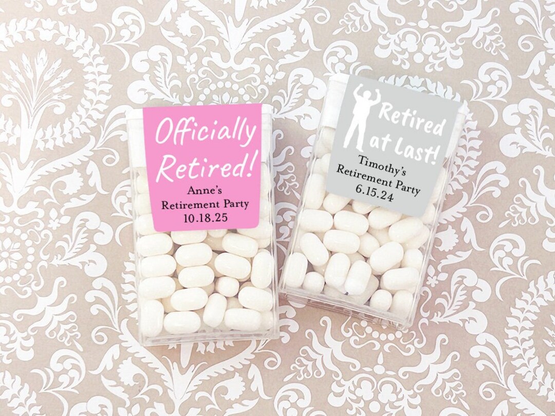 Printed Personalized Tic Tacs Mint Candy With Retirement Labels, Tic ...