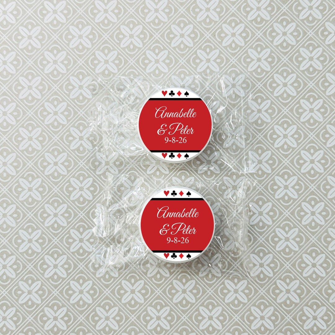 Printed Personalized Life Savers® Mints Candy Favors With Card Suits ...
