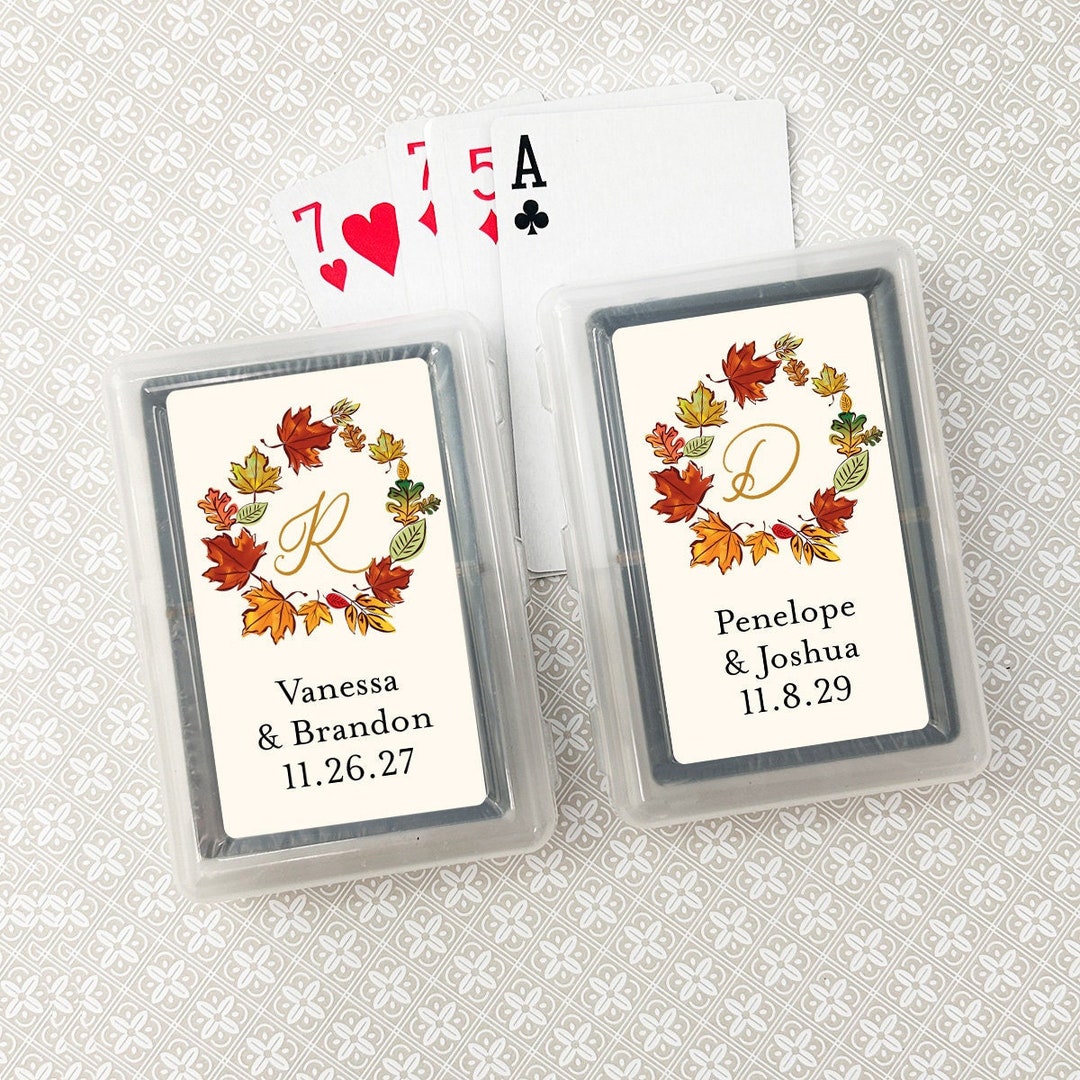 Personalized Fall Monogram Playing Cards Party Favors, Bulk Fall ...