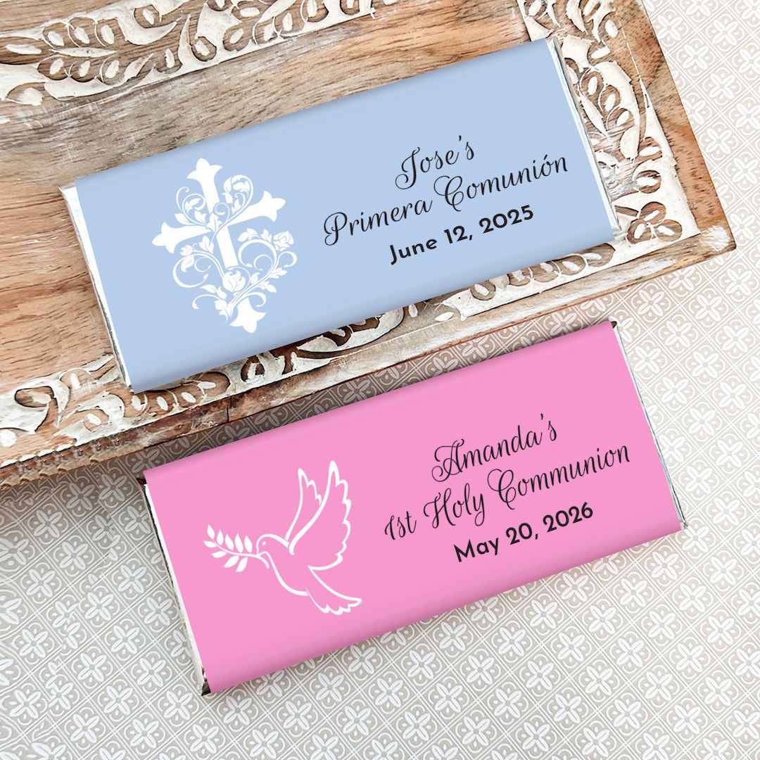 Personalized Hershey's Chocolate Bar, First Communion Favors (set of 12 ...