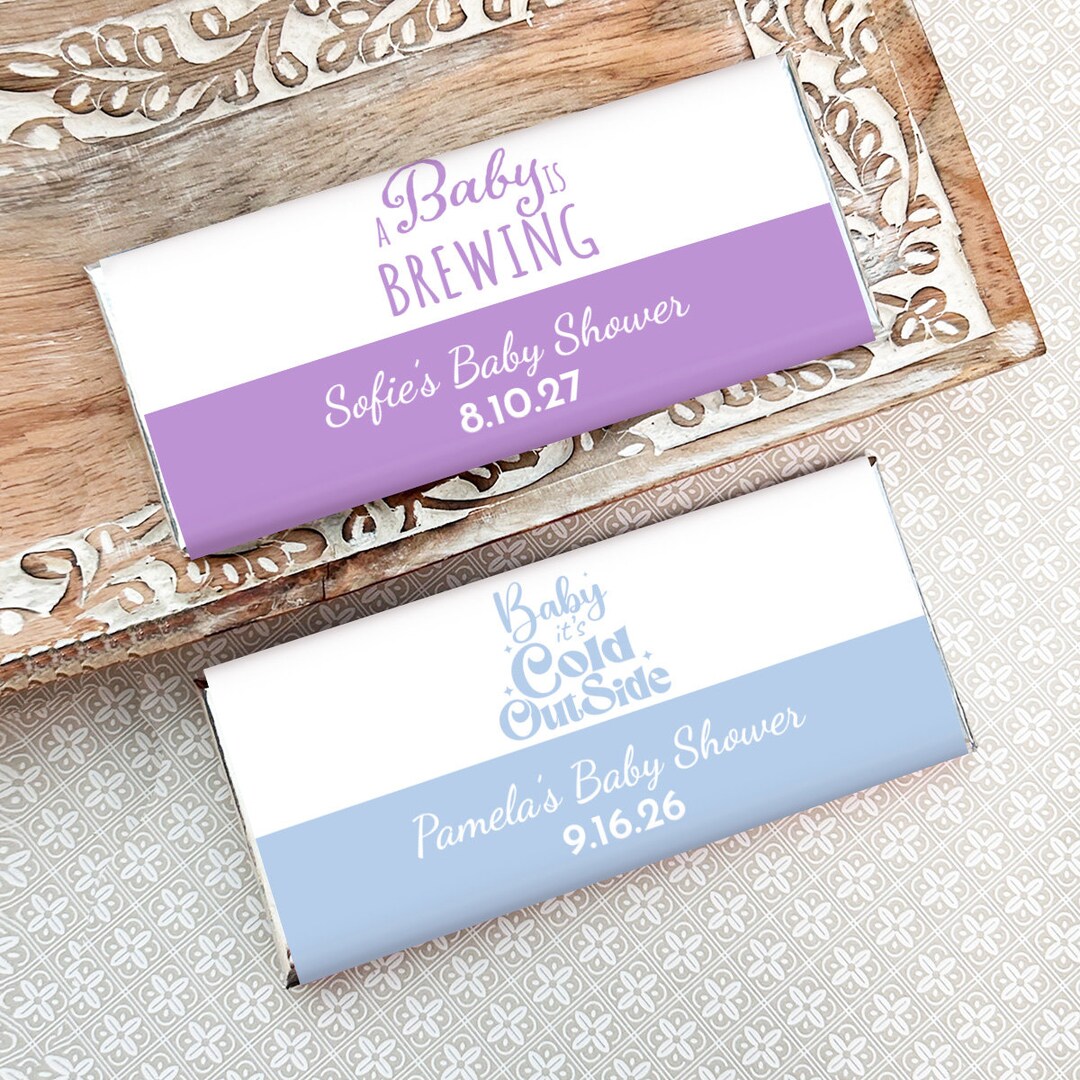 Printed Personalized Hershey's Chocolate Bars Baby Shower Labels ...