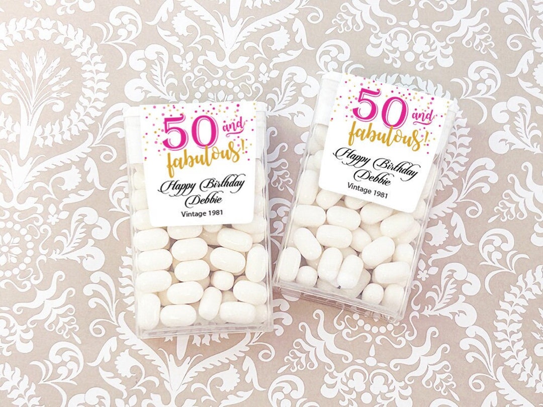 Printed Personalized Tic Tacs Mint Candy With 50 and Fabulous Labels or ...